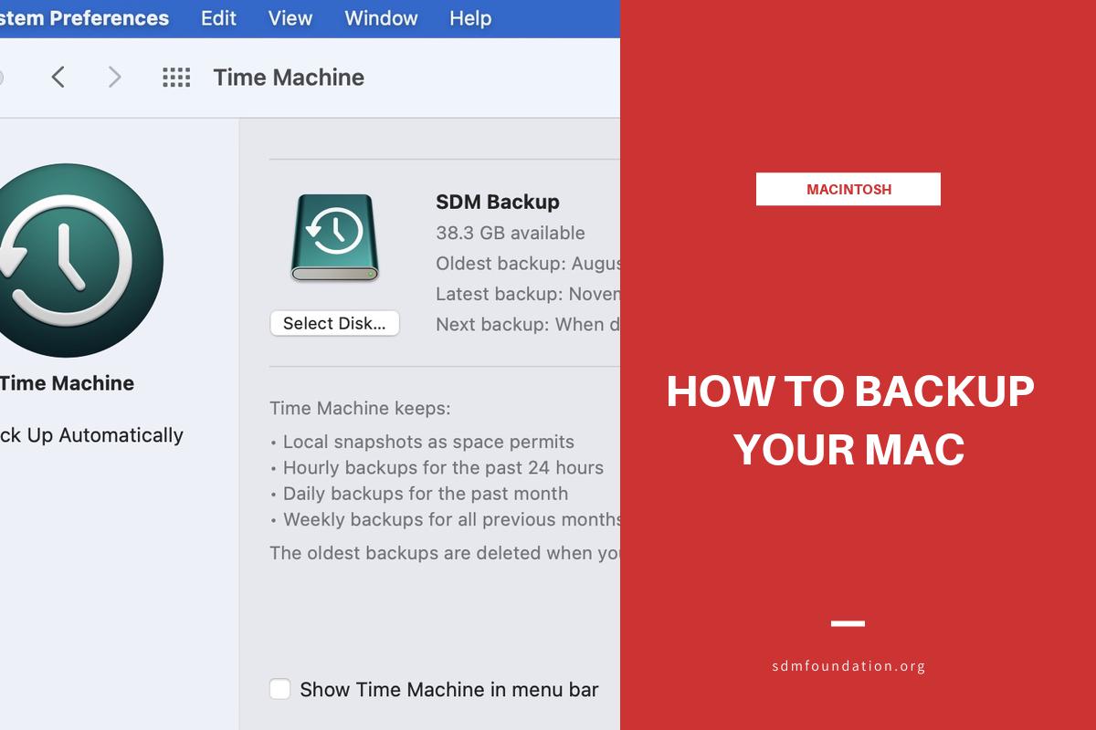 How to Back up Your Macintosh Computer - SDM Foundation