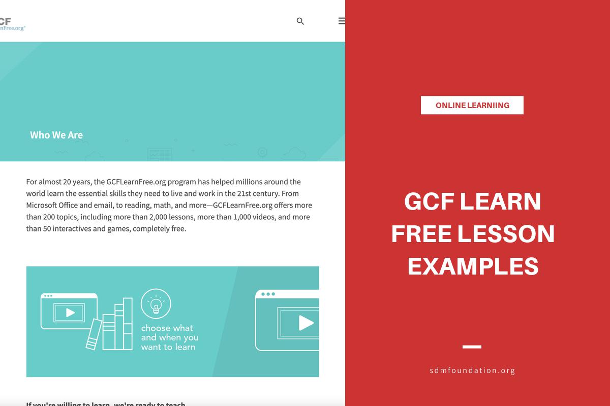GCF Learn Free Lesson Examples - SDM Foundation