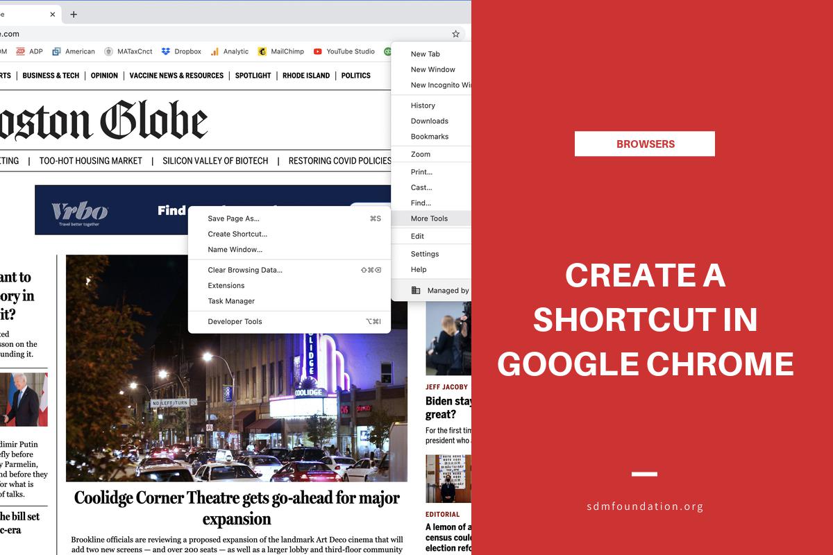How to Create A Shortcut in Google Chrome - SDM Foundation