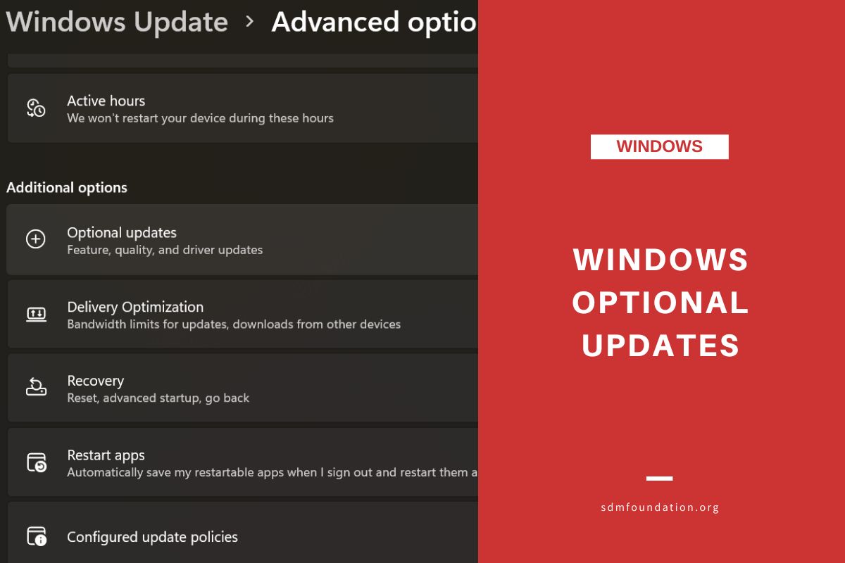 What are Windows Optional Updates? - SDM Foundation
