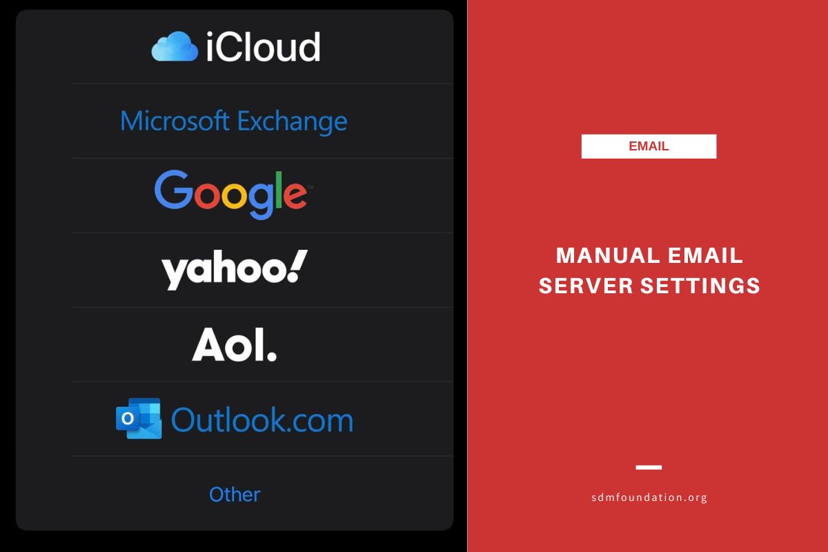 How to Use Manual Email Server Settings - SDM Foundation