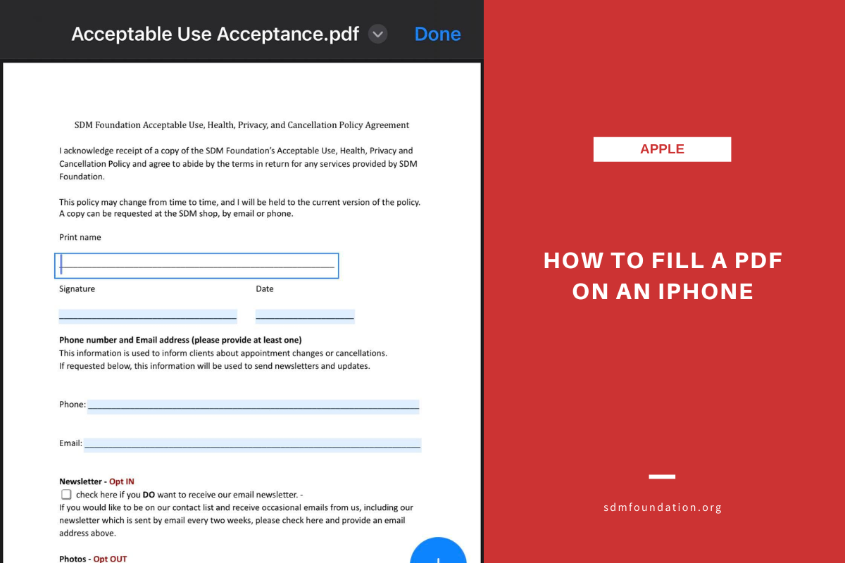 How to Fill in a PDF on an iPhone - SDM Foundation
