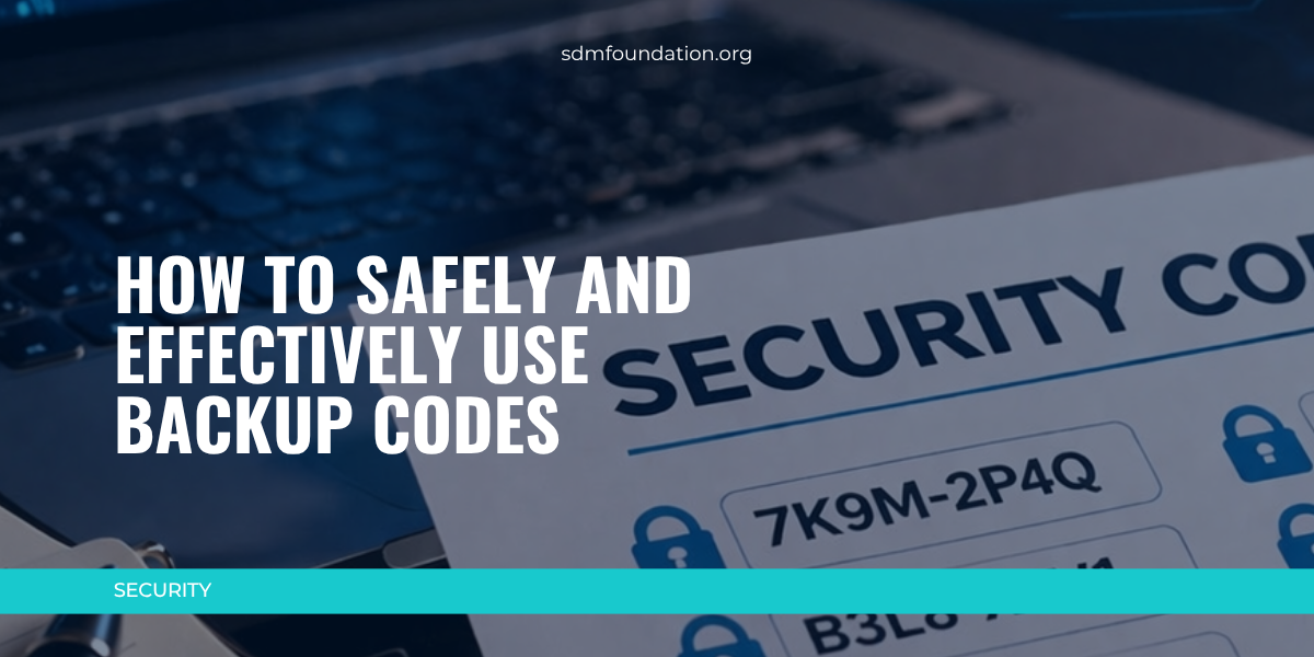 How to Safely and Effectively use Backup Codes - SDM Foundation